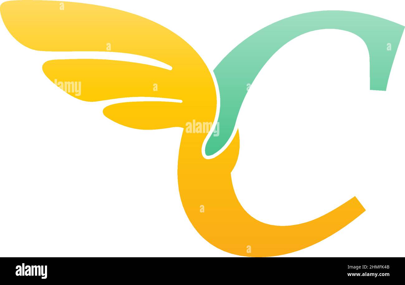 Letter C logo icon illustration with wings vector Stock Vector Image ...