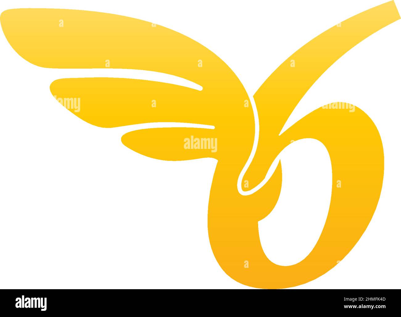 Number 6 logo icon illustration with wings vector Stock Vector Image ...