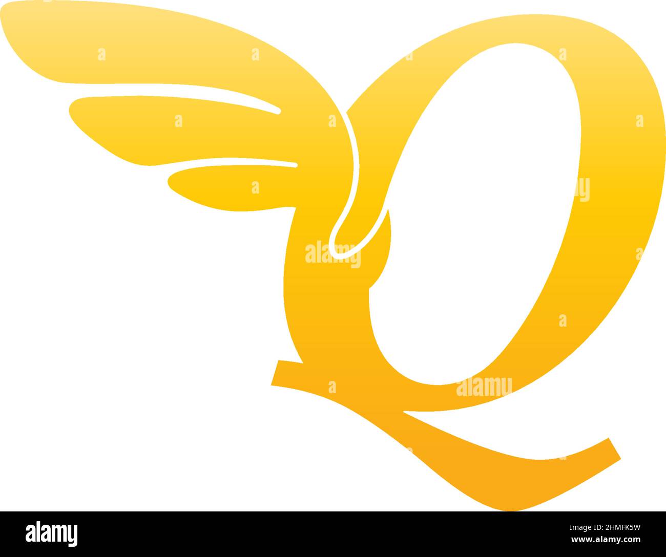 Letter Q logo icon illustration with wings vector Stock Vector Image ...