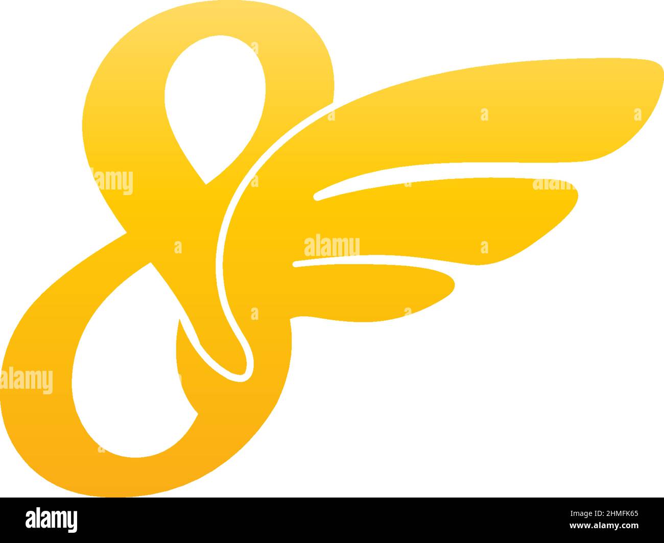 Number 8 logo icon illustration with wings vector Stock Vector Image ...