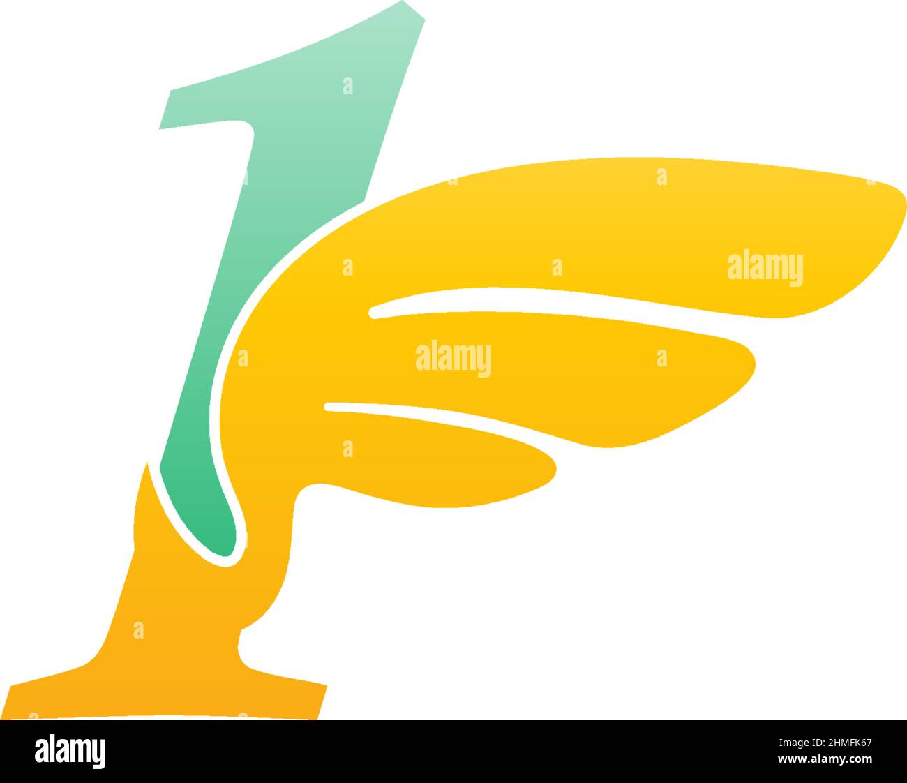 Number 1 logo icon illustration with wings vector Stock Vector Image ...