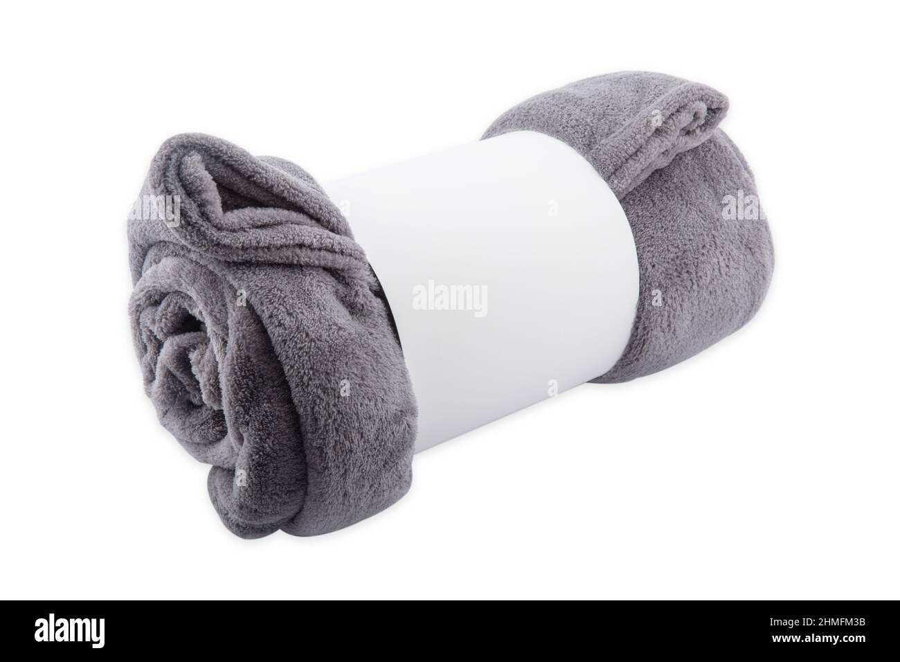 Rolled blacket isolated over white background Stock Photo - Alamy