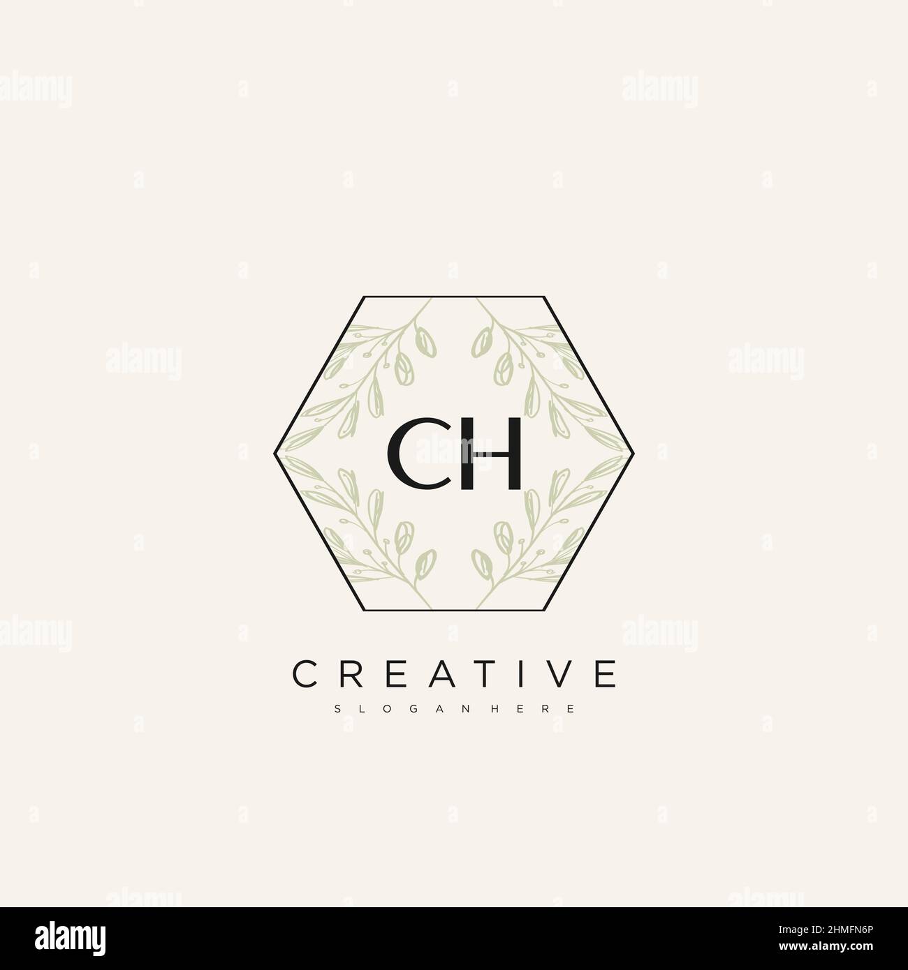 CH Initial Letter Flower Logo Template Vector premium vector Stock ...