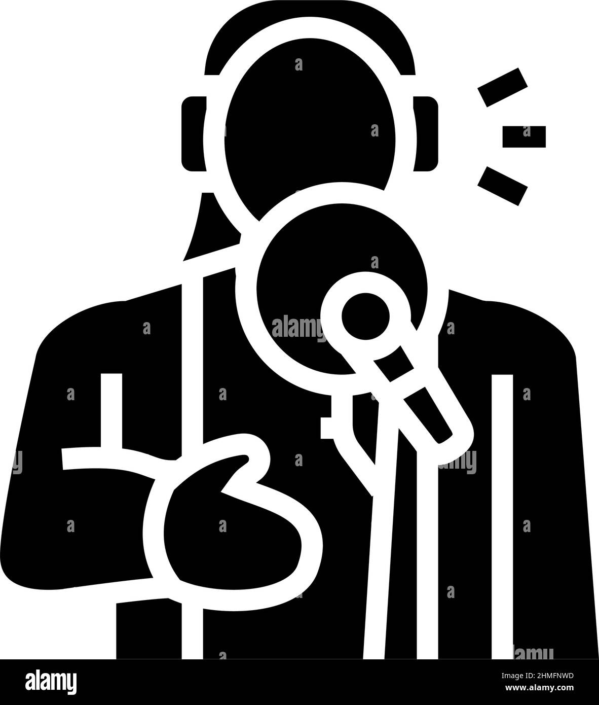 voiceover artist glyph icon vector illustration Stock Vector Image ...
