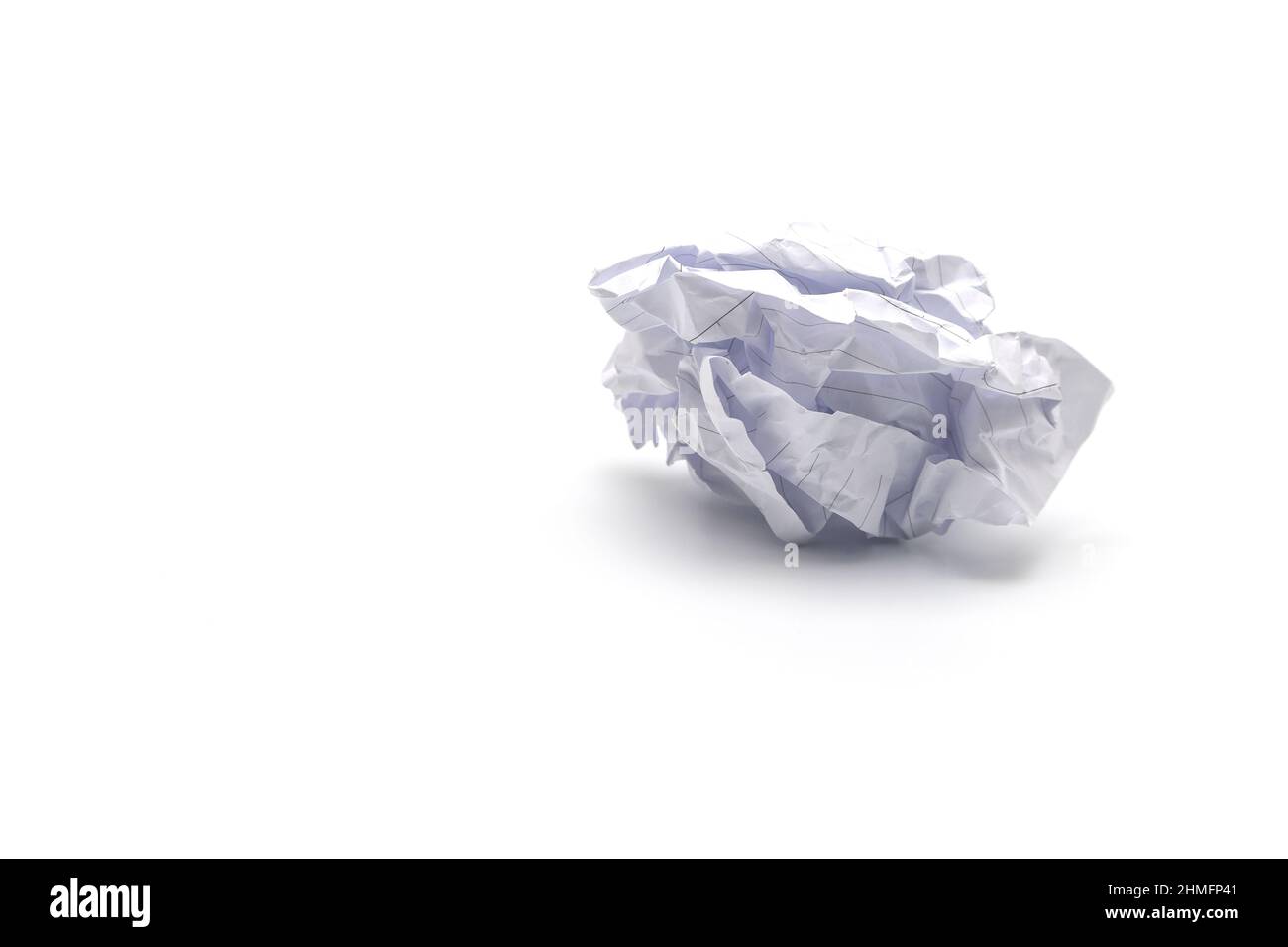 crumpled paper ball on white background Stock Photo - Alamy
