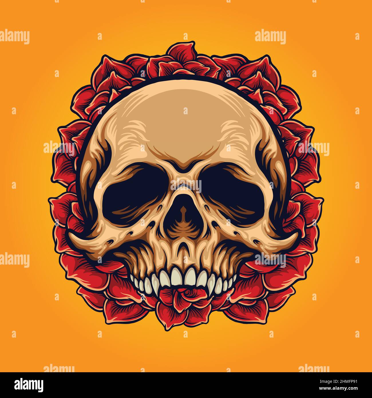 Sugar Skull With Roses Designs