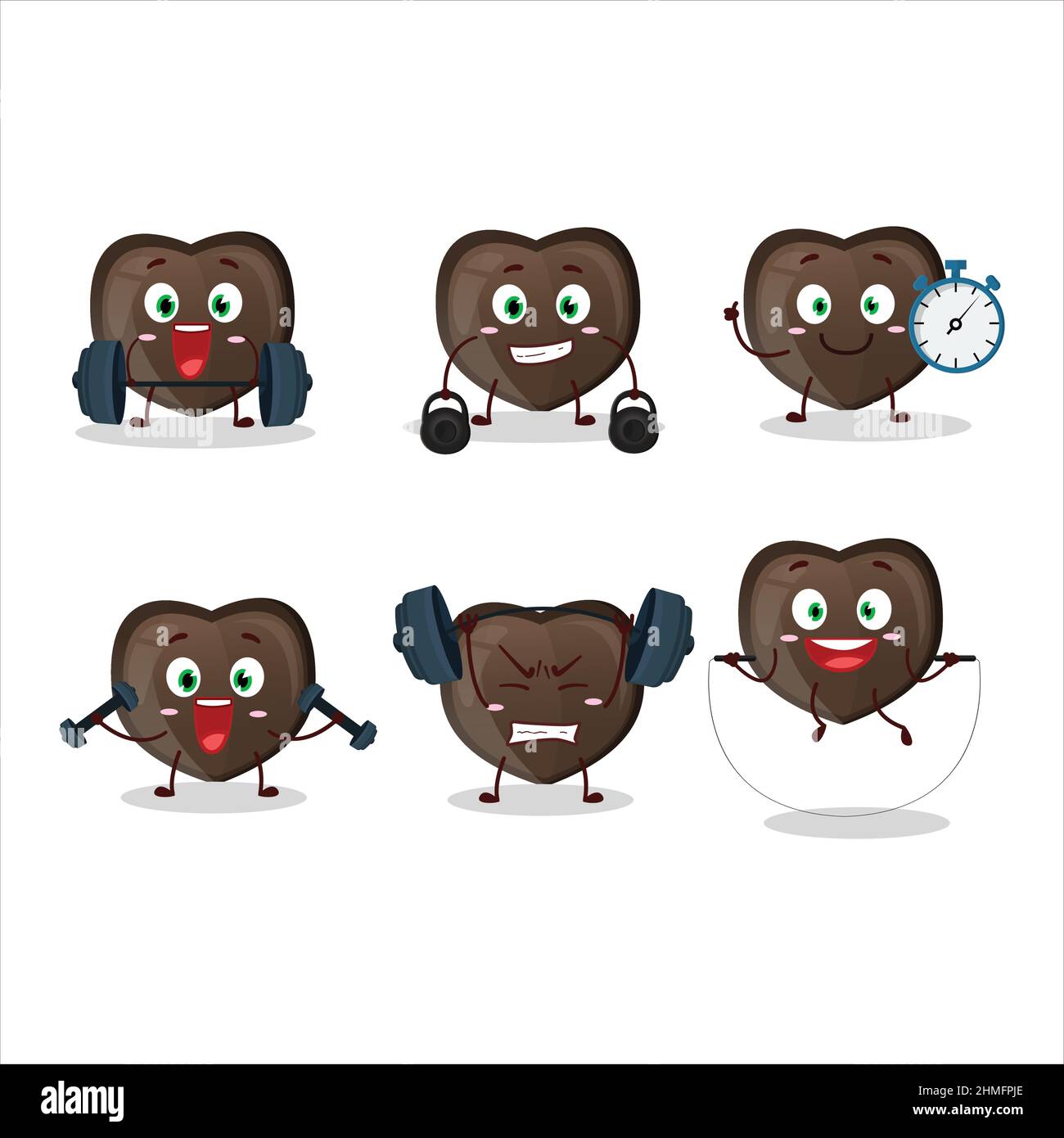 A healthy love chocolate candy cartoon style trying some tools on ...