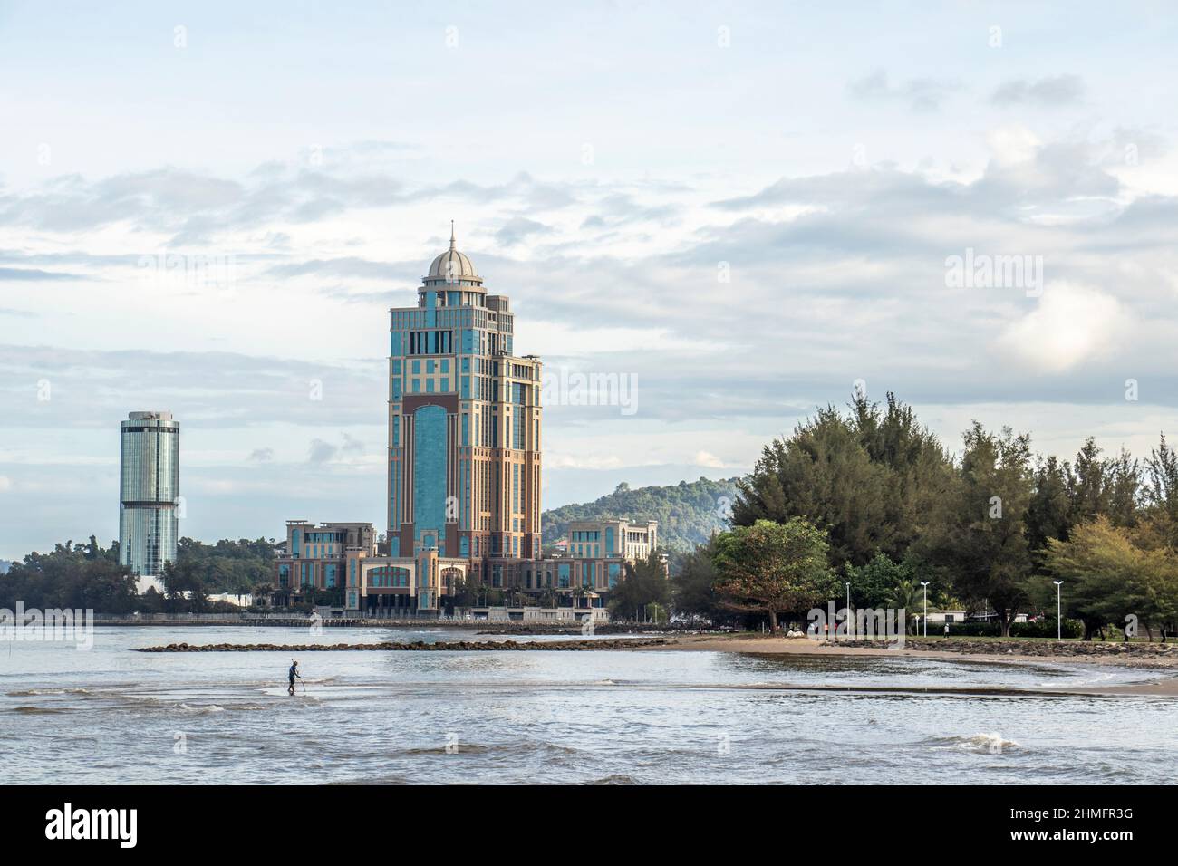 Cycling and fishing at Likas bay Sabah Borneo Malaysia Stock Photo - Alamy