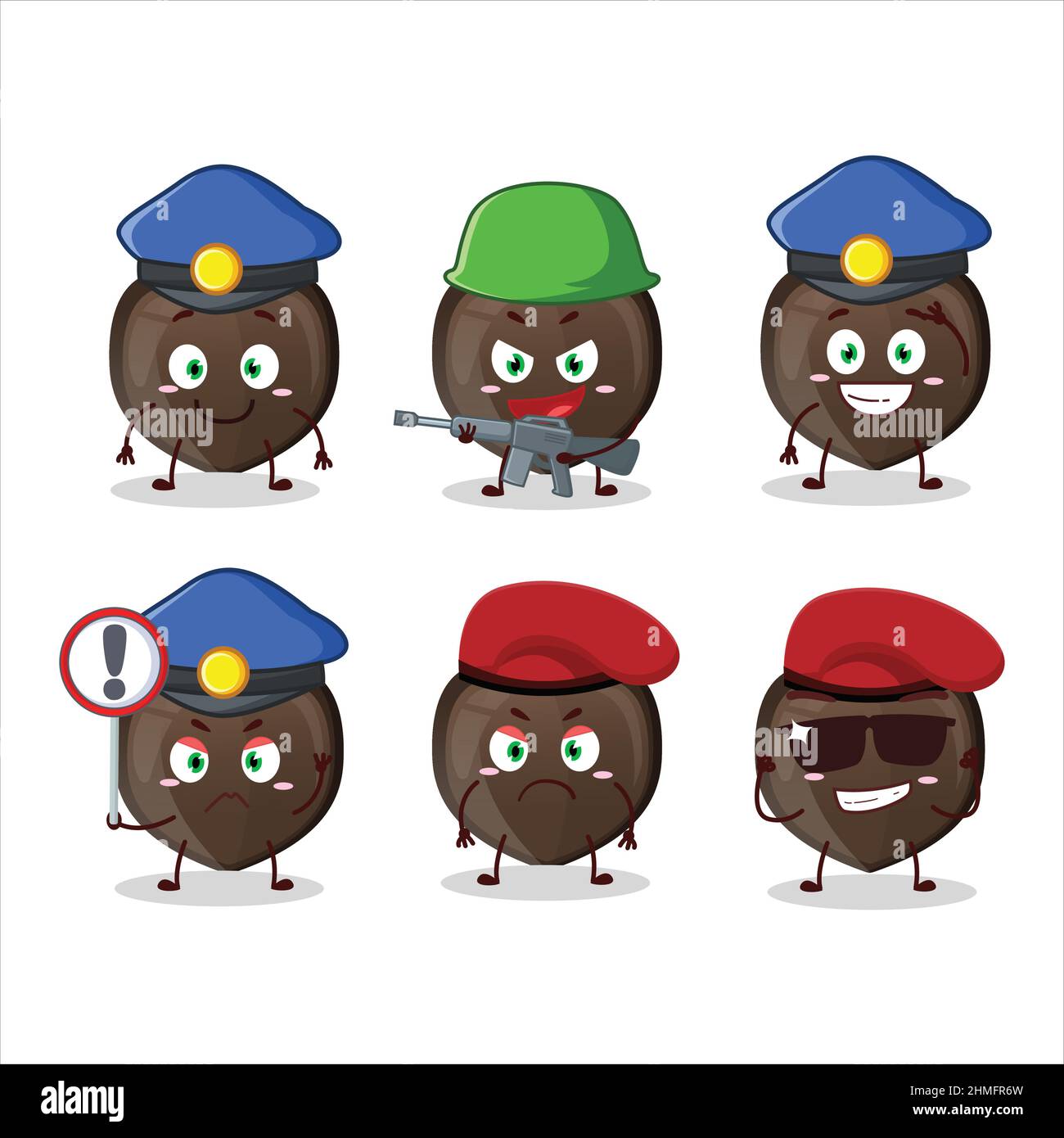 A dedicated Police officer of love chocolate candy mascot design style ...