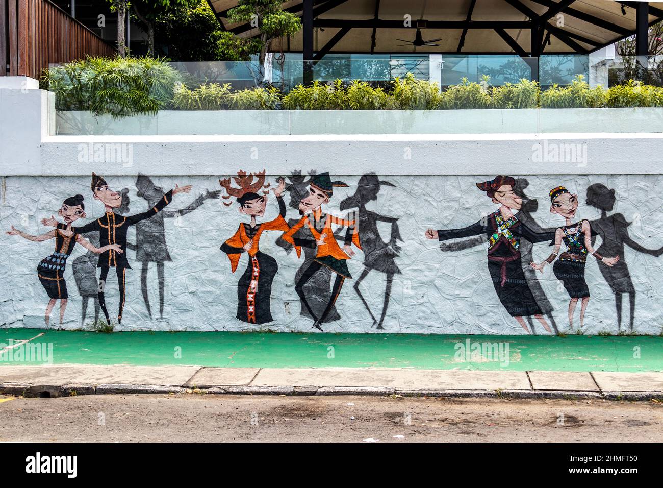 Wall art Kota Kinabalu Sabah Borneo Malaysia Stock Photo - Alamy