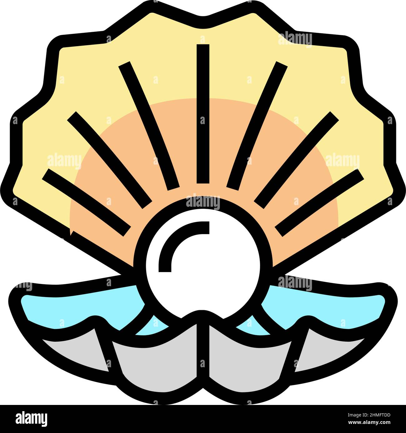 pearl oyster shell color icon vector illustration Stock Vector Image ...