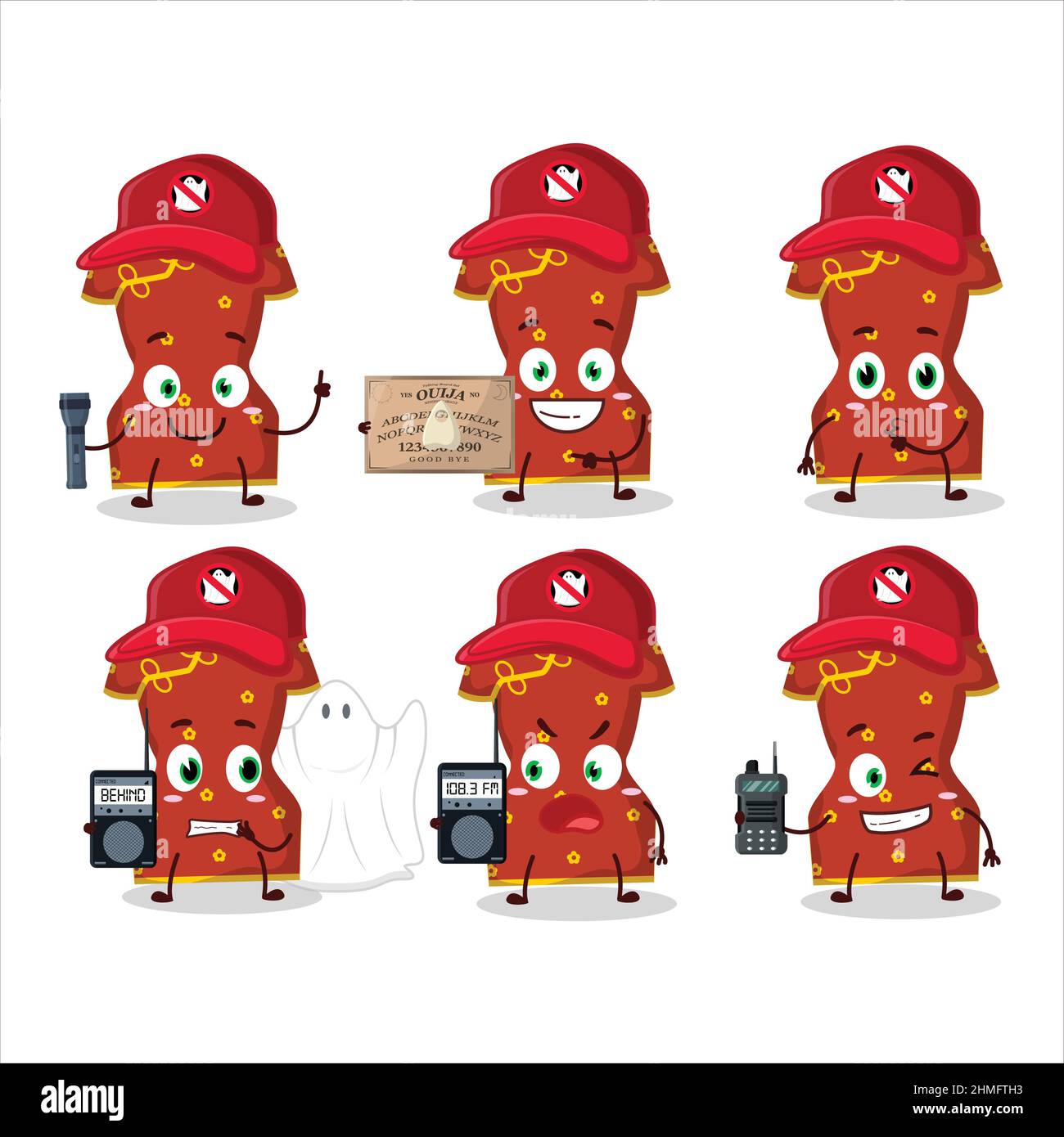 Ghost hunter cartoon red clothing of chinese woman character using ...