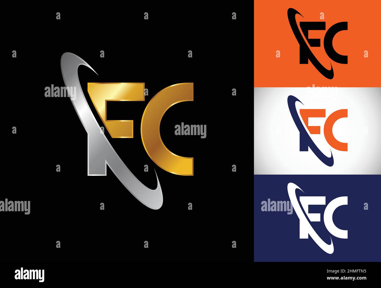 Initial Letter F C Logo Design Vector. Graphic Alphabet Symbol For ...