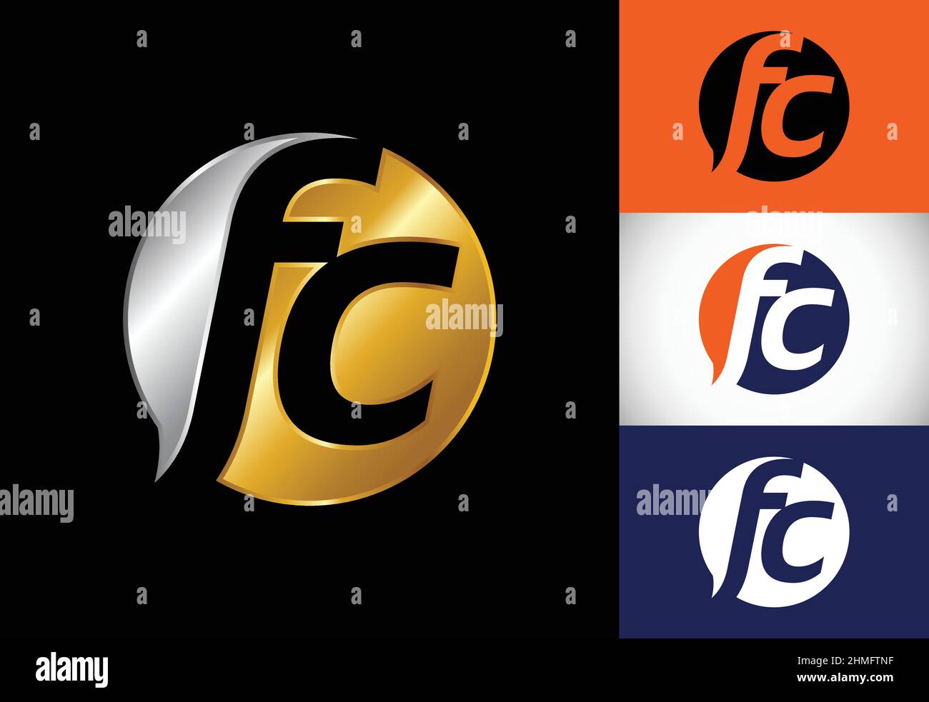 Initial Letter F C Logo Design Vector. Graphic Alphabet Symbol For ...