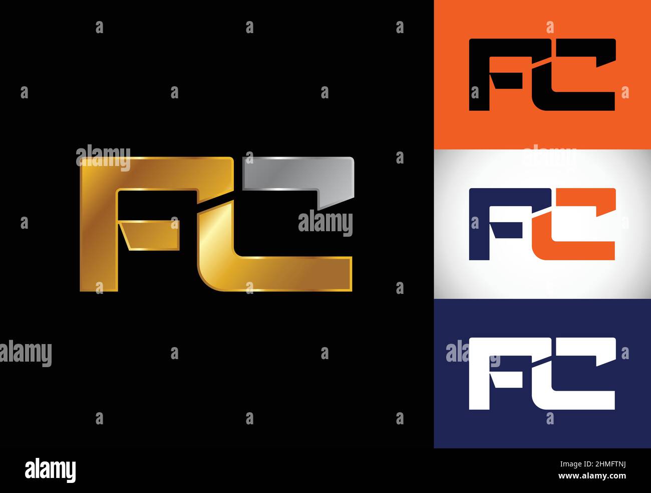 Initial Letter F C Logo Design Vector. Graphic Alphabet Symbol For ...