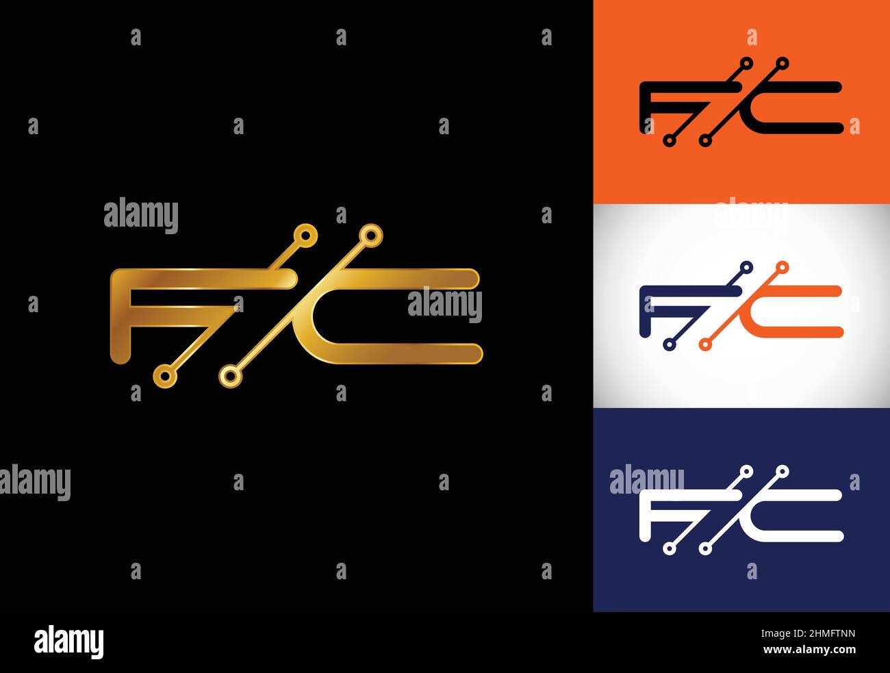 Initial Letter F C Logo Design Vector. Graphic Alphabet Symbol For ...