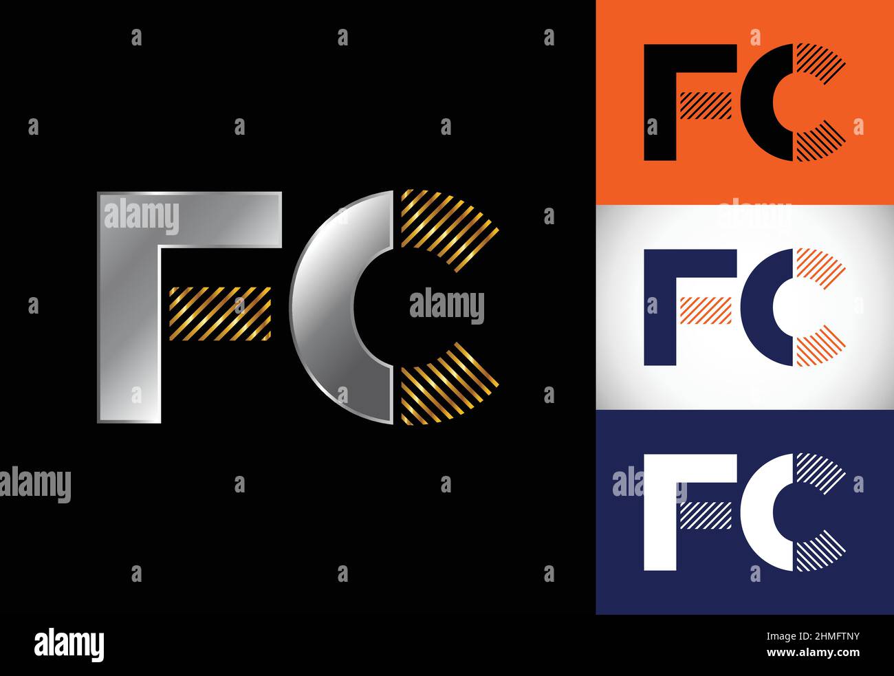 Initial Letter F C Logo Design Vector. Graphic Alphabet Symbol For ...