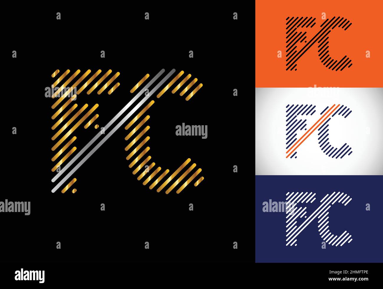 Initial Letter F C Logo Design Vector. Graphic Alphabet Symbol For ...