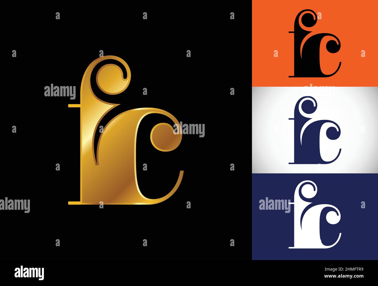 Initial Letter F C Logo Design Vector. Graphic Alphabet Symbol For ...