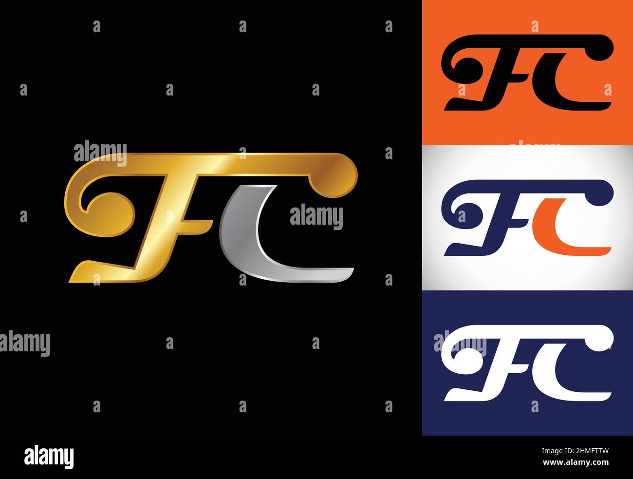 Initial Letter F C Logo Design Vector. Graphic Alphabet Symbol For ...