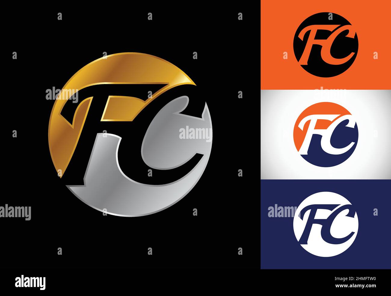 Initial Letter F C Logo Design Vector. Graphic Alphabet Symbol For ...