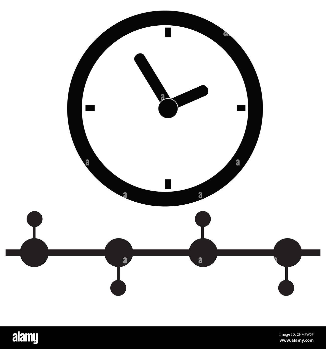 Timeline icon on white background. Time management sign. Clock with ...
