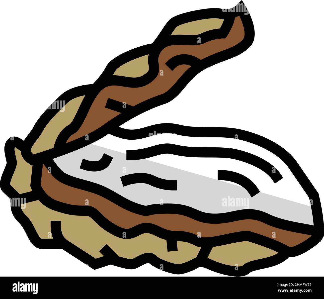 oyster opened shell color icon vector illustration Stock Vector Image ...
