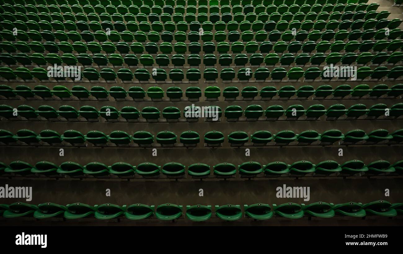 Empty seats in rugby stadium hi-res stock photography and images - Alamy