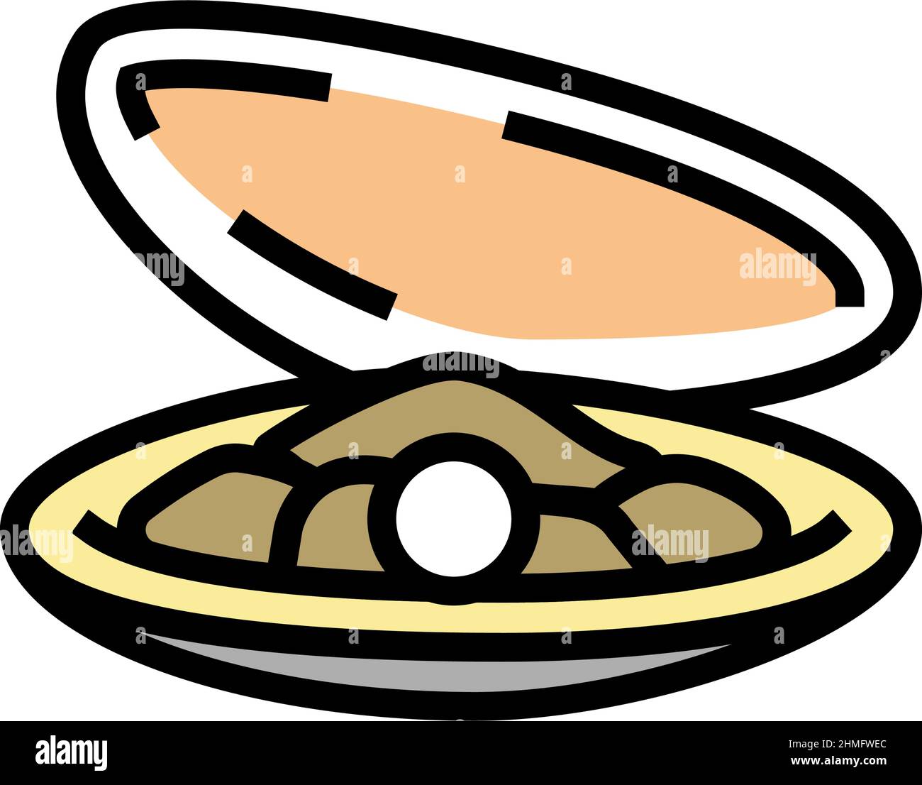 pearl oyster shell color icon vector illustration Stock Vector Image ...