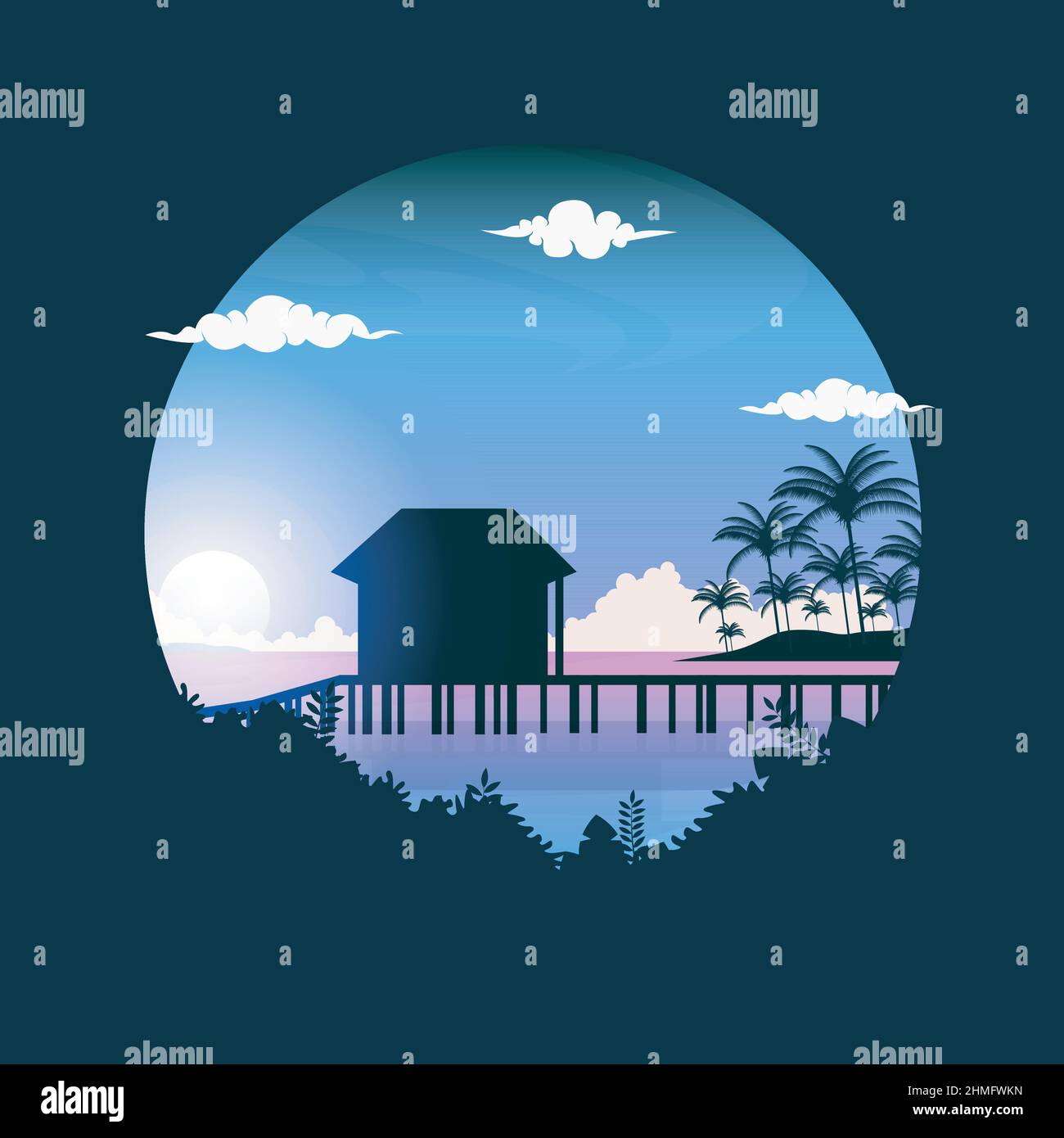 Maldives island resort Stock Vector Images - Alamy
