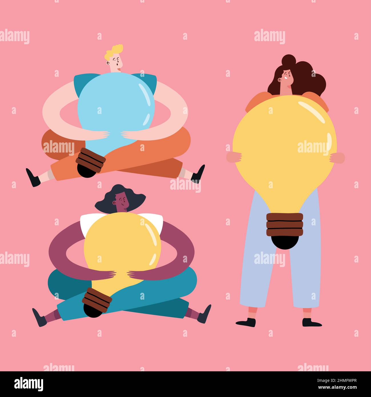 three persons and ideas characters Stock Vector Image & Art - Alamy