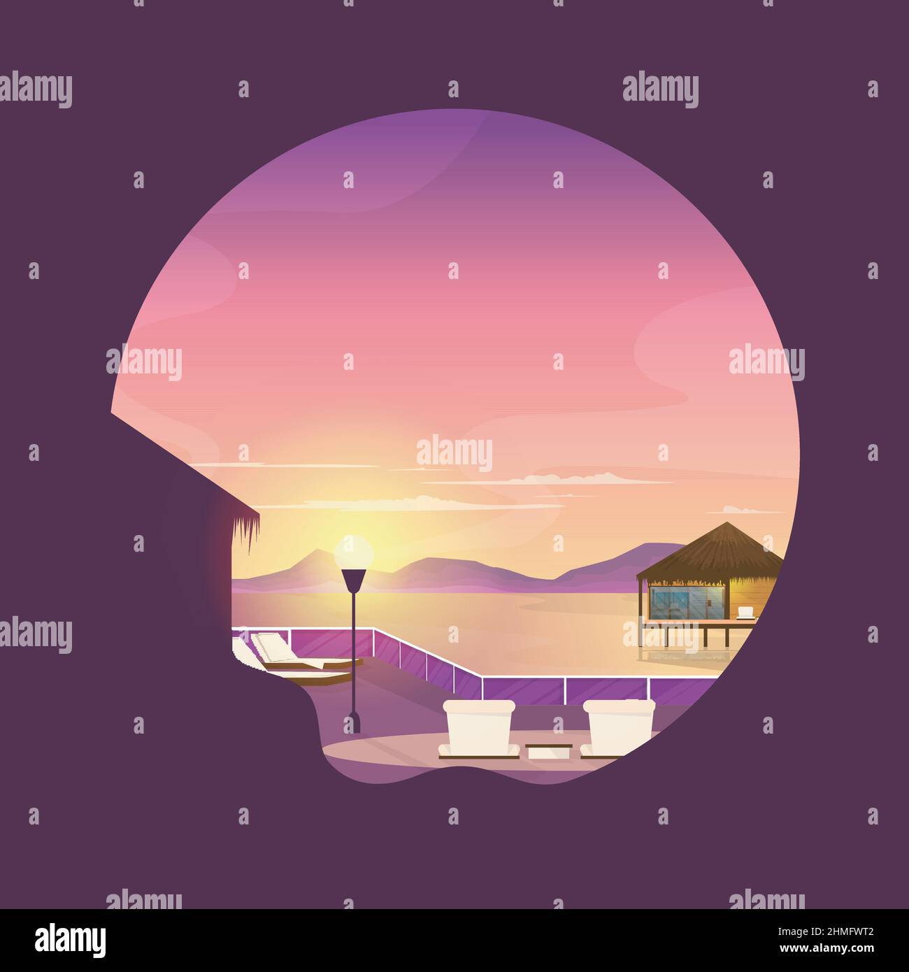 Perfect sunset view Stock Vector Images - Alamy