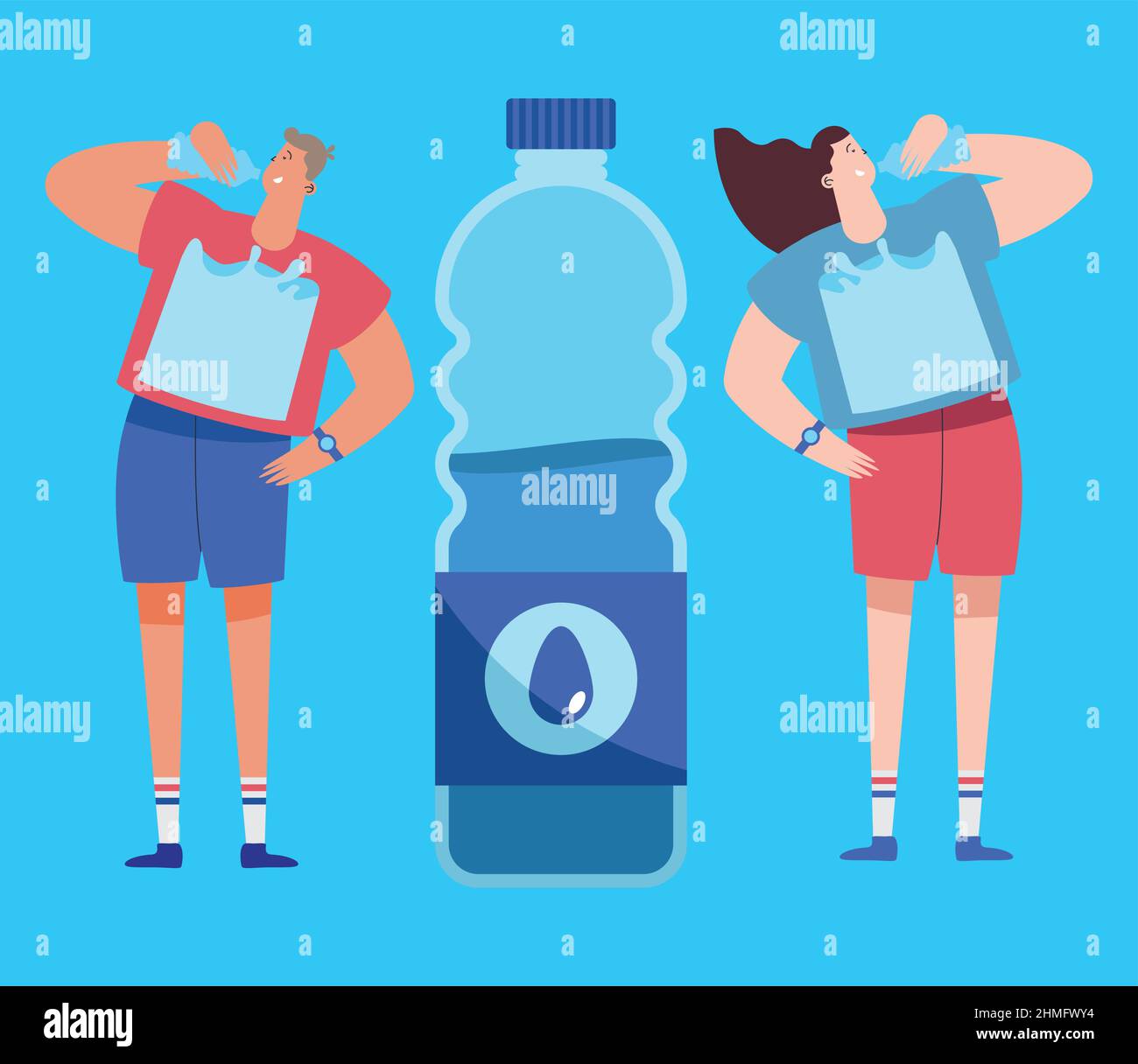 Woman drinking pure water Stock Vector Images - Alamy