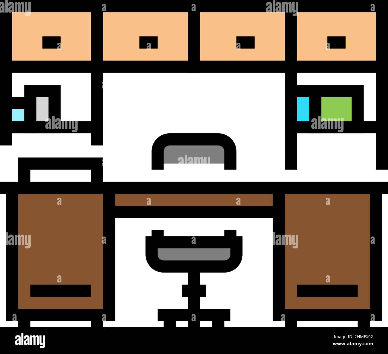 cabinet furniture color icon vector illustration Stock Vector Image ...