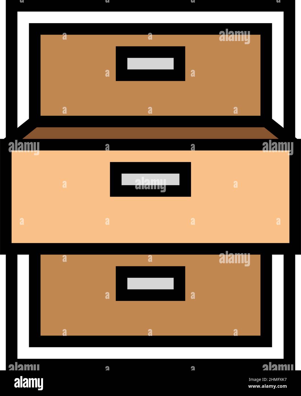 drawer open color icon vector illustration Stock Vector Image & Art - Alamy
