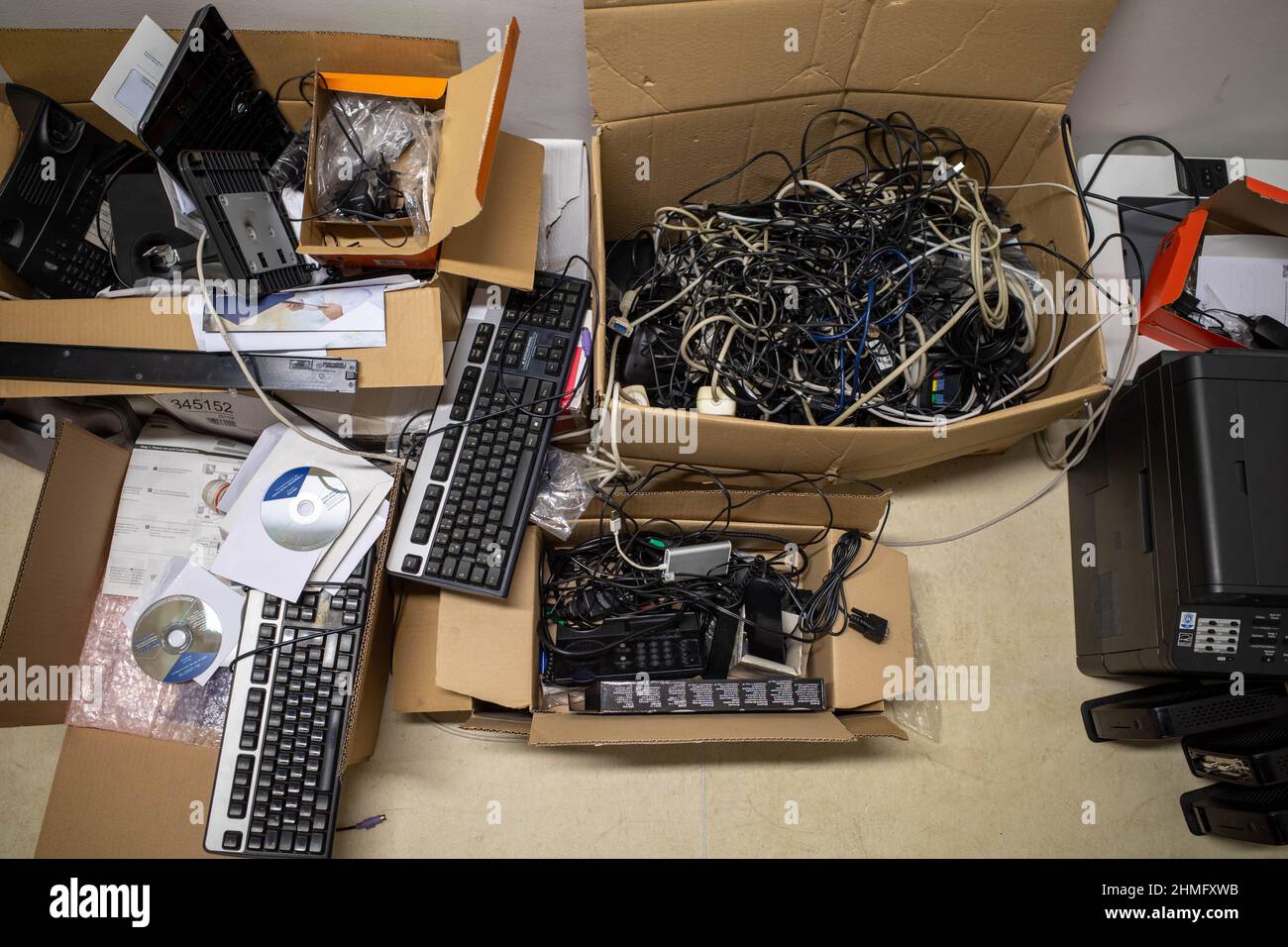 in the technical room there is a lot of electrical waste on the floor ...