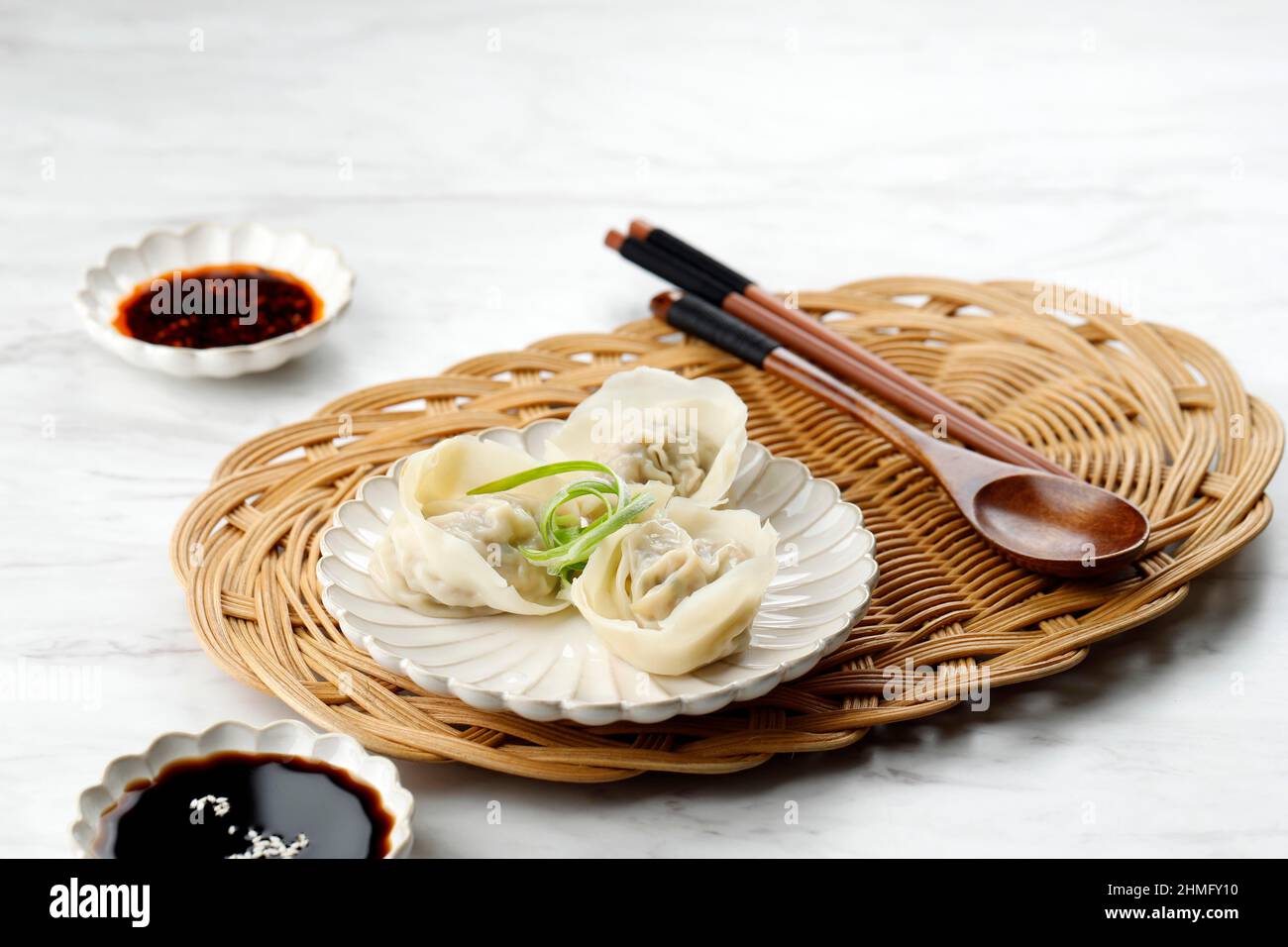 Dumplings - Mandu is the most popular Korean food. Seoul, South Korea ...