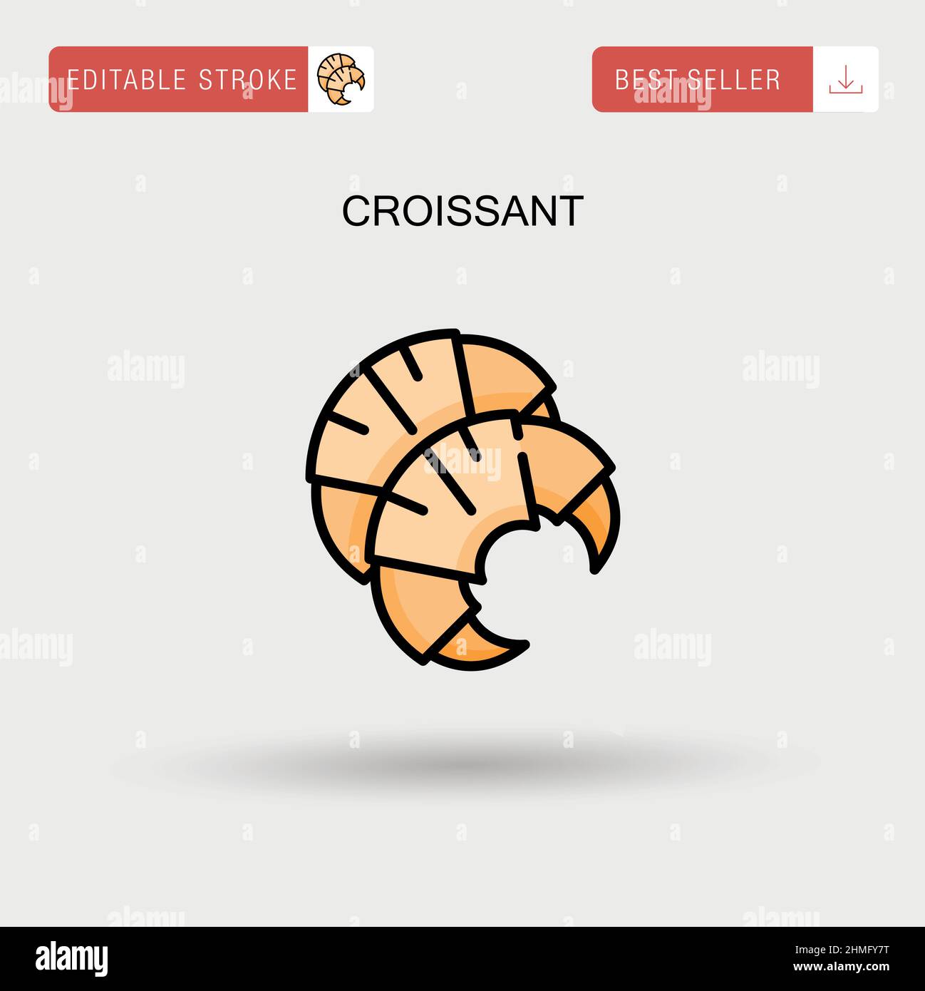 Golden brown croissants Stock Vector Images - Alamy