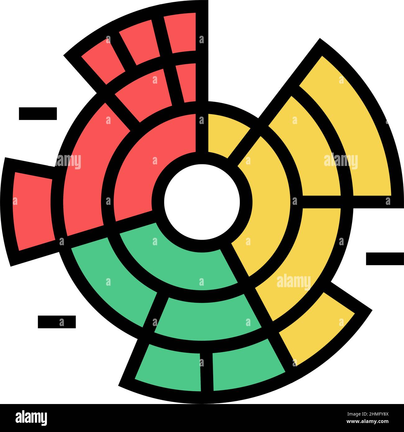 sunburst chart color icon vector illustration Stock Vector Image & Art ...