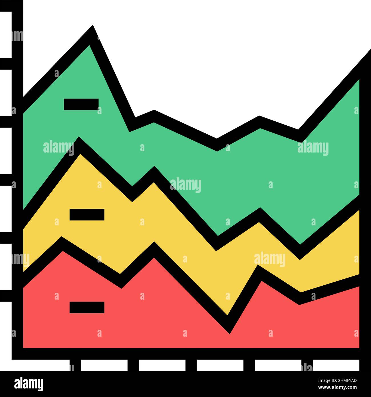 stacked area chart color icon vector illustration Stock Vector Image ...