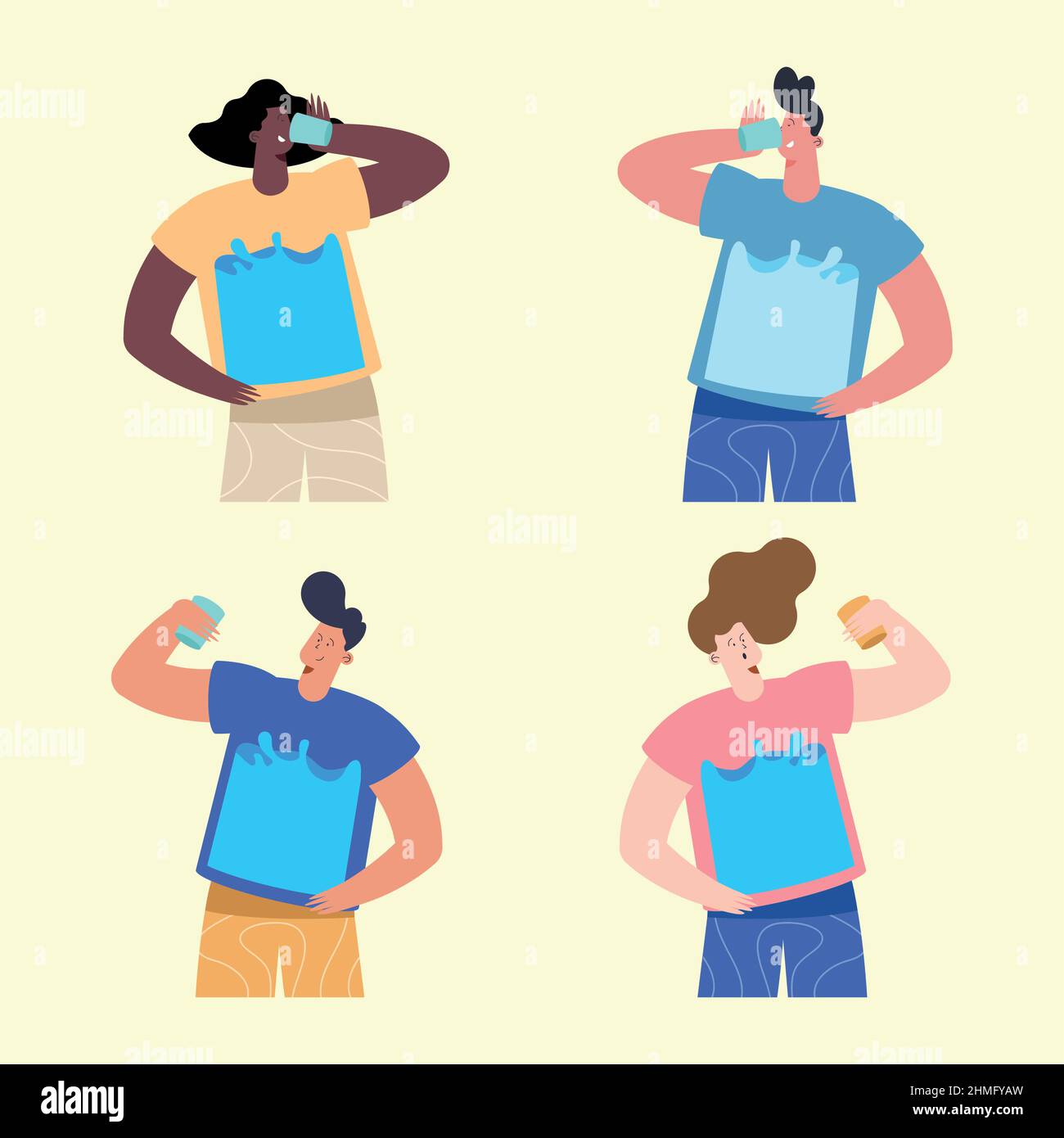 Woman drinking pure water Stock Vector Images - Alamy