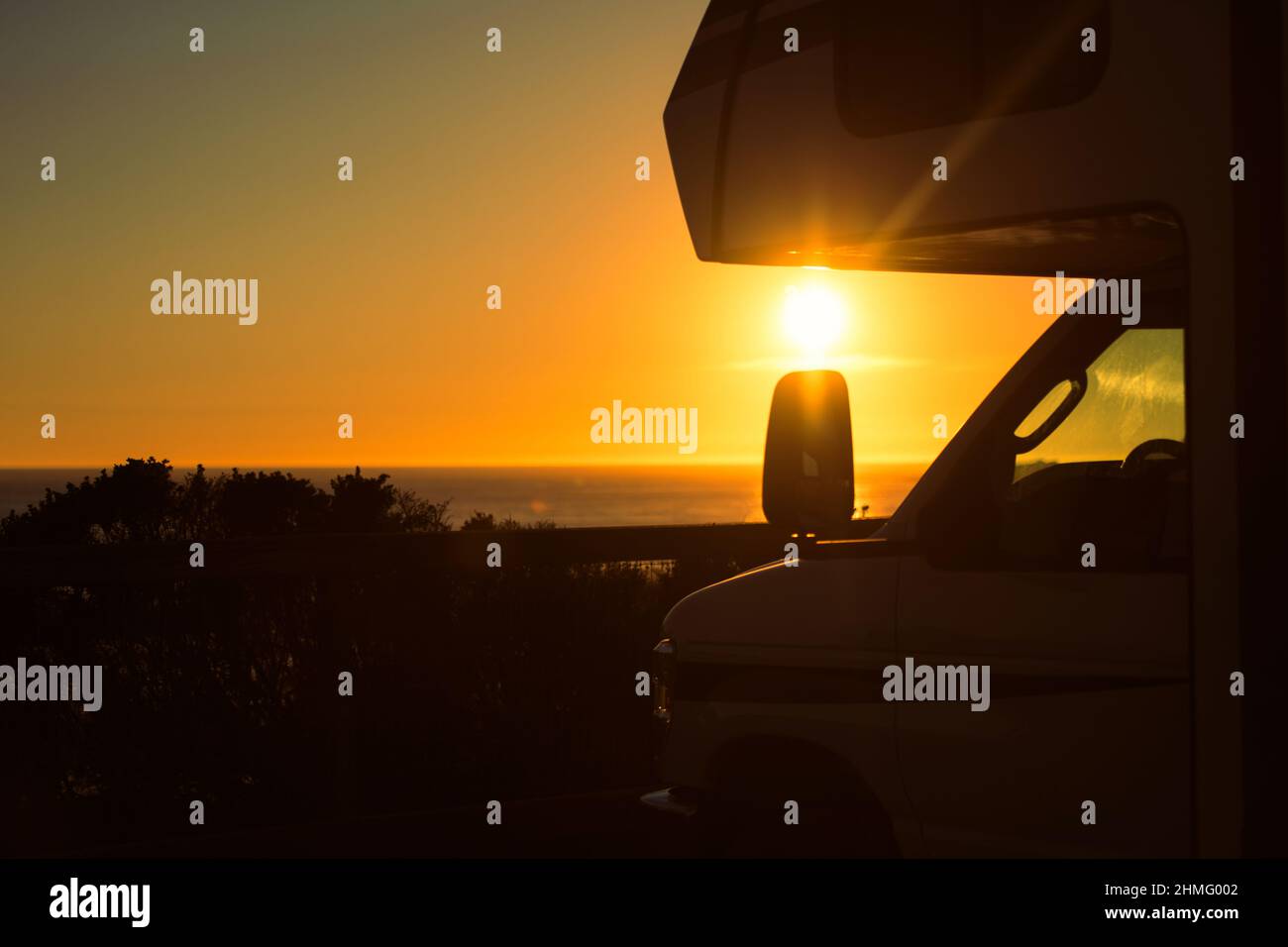 RVing and Camping Theme. Class C Camper Van Motor Home with Overhead ...