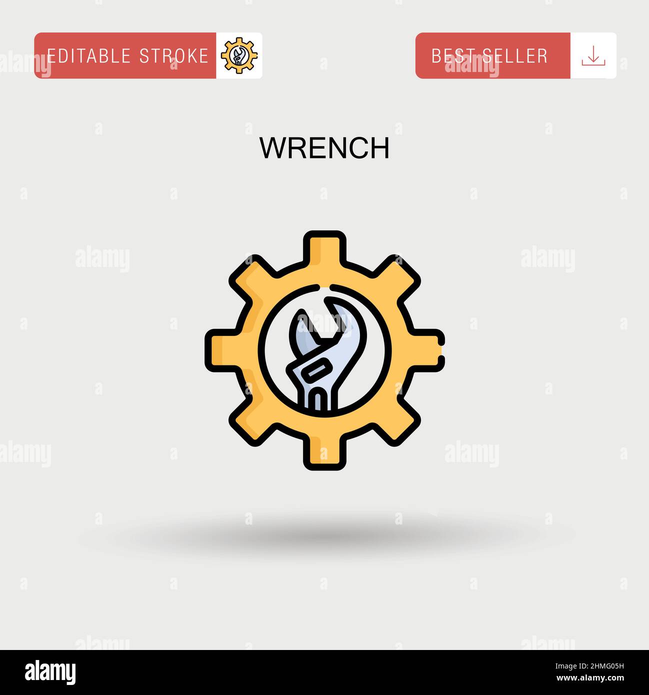 Wrench Simple vector icon Stock Vector Image & Art - Alamy