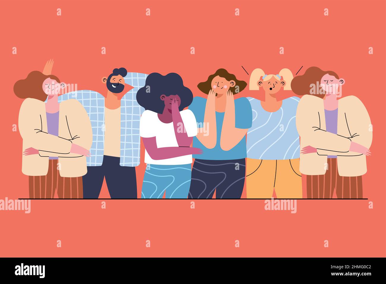 six persons gestures characters group Stock Vector Image & Art - Alamy