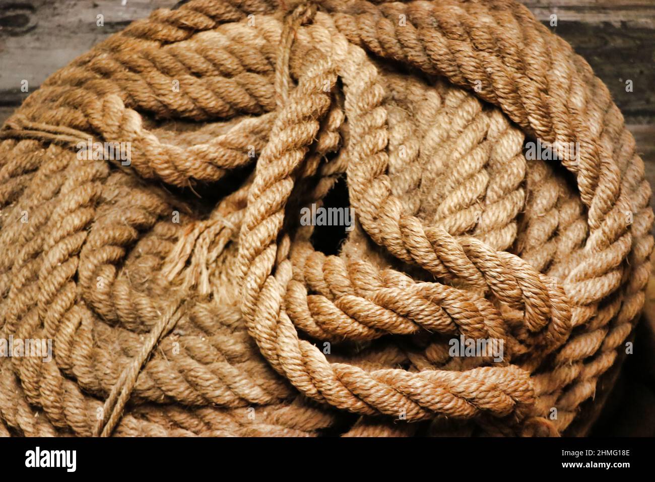 Thick rope for a knot Stock Photo - Alamy