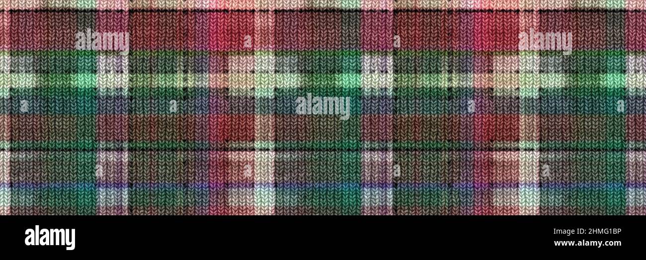 Classic winter tartan knit wool plaid seamless edging border. Retro ...