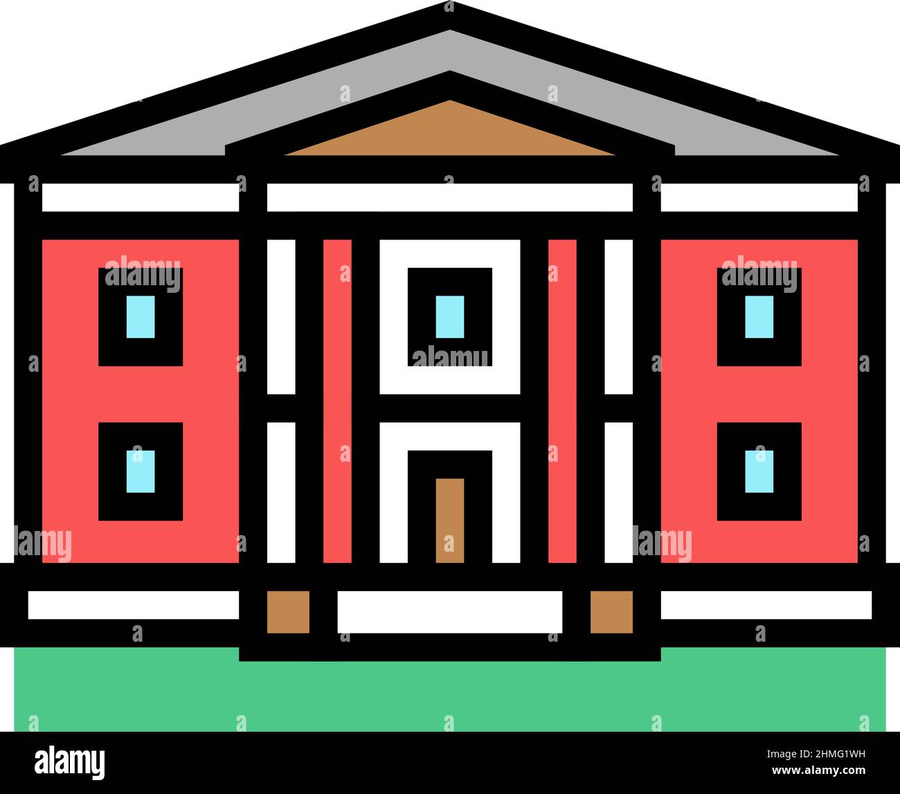 greek revival house color icon vector illustration Stock Vector Image ...