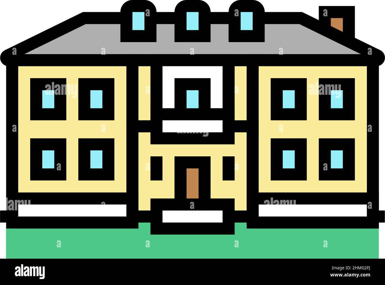 colonial house color icon vector illustration Stock Vector Image & Art ...
