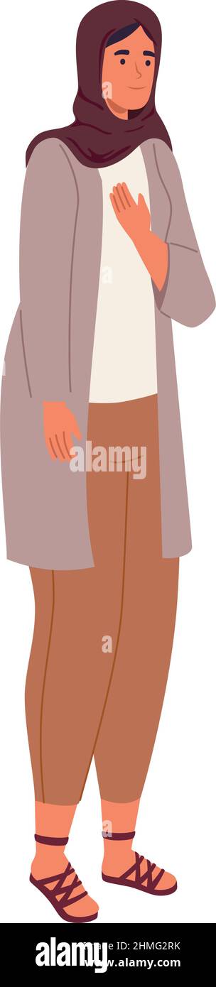 woman muslim standing Stock Vector Image & Art - Alamy