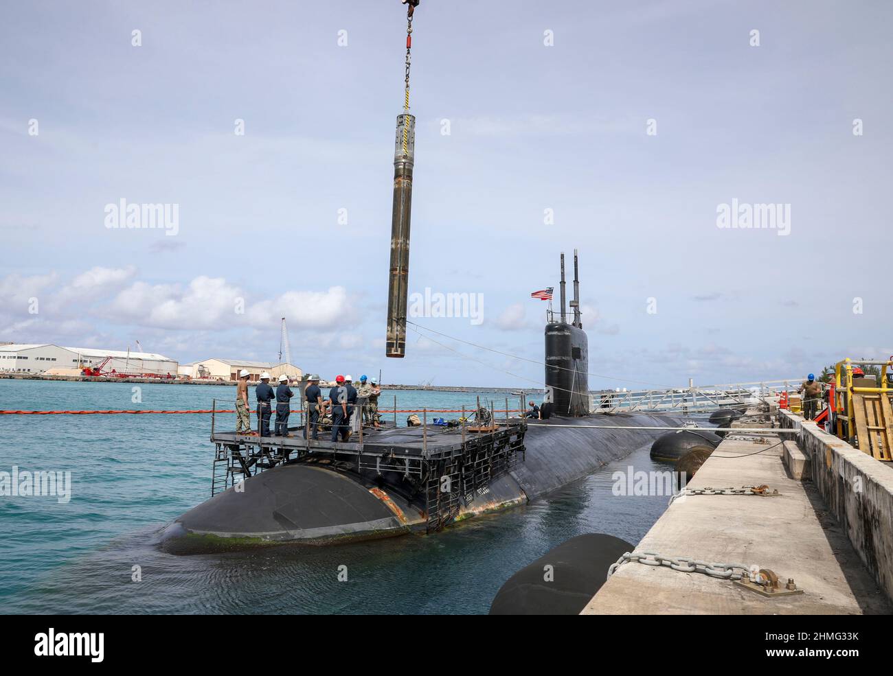 POLARIS POINT, Guam (Feb. 1, 2022) Sailors assigned to the submarine ...